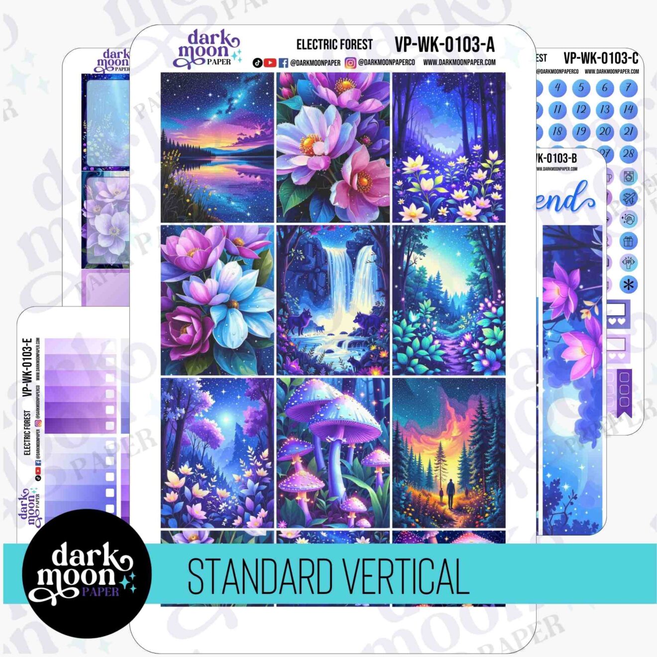 Planner Weekly Vertical Stickers: Ideal for Standard 7x9 Layout - Dark ...