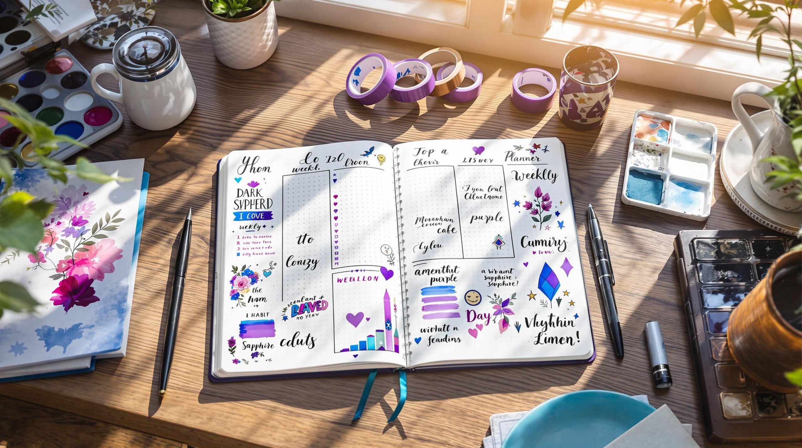 Weekly Planner Design Ideas for Beautiful and Functional Pages - Dark ...