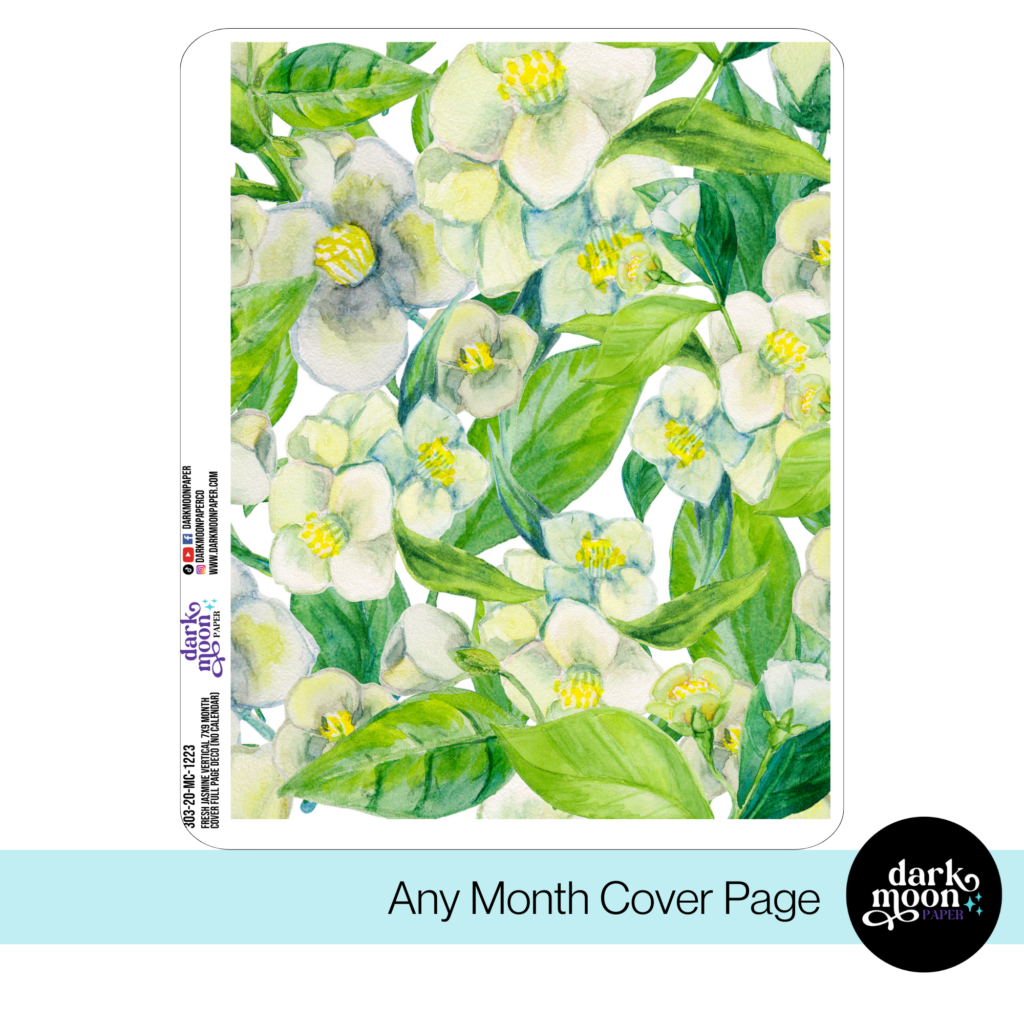 Standard Vertical Planner Monthly Cover Page - Fresh Jasmine - 303-20 ...
